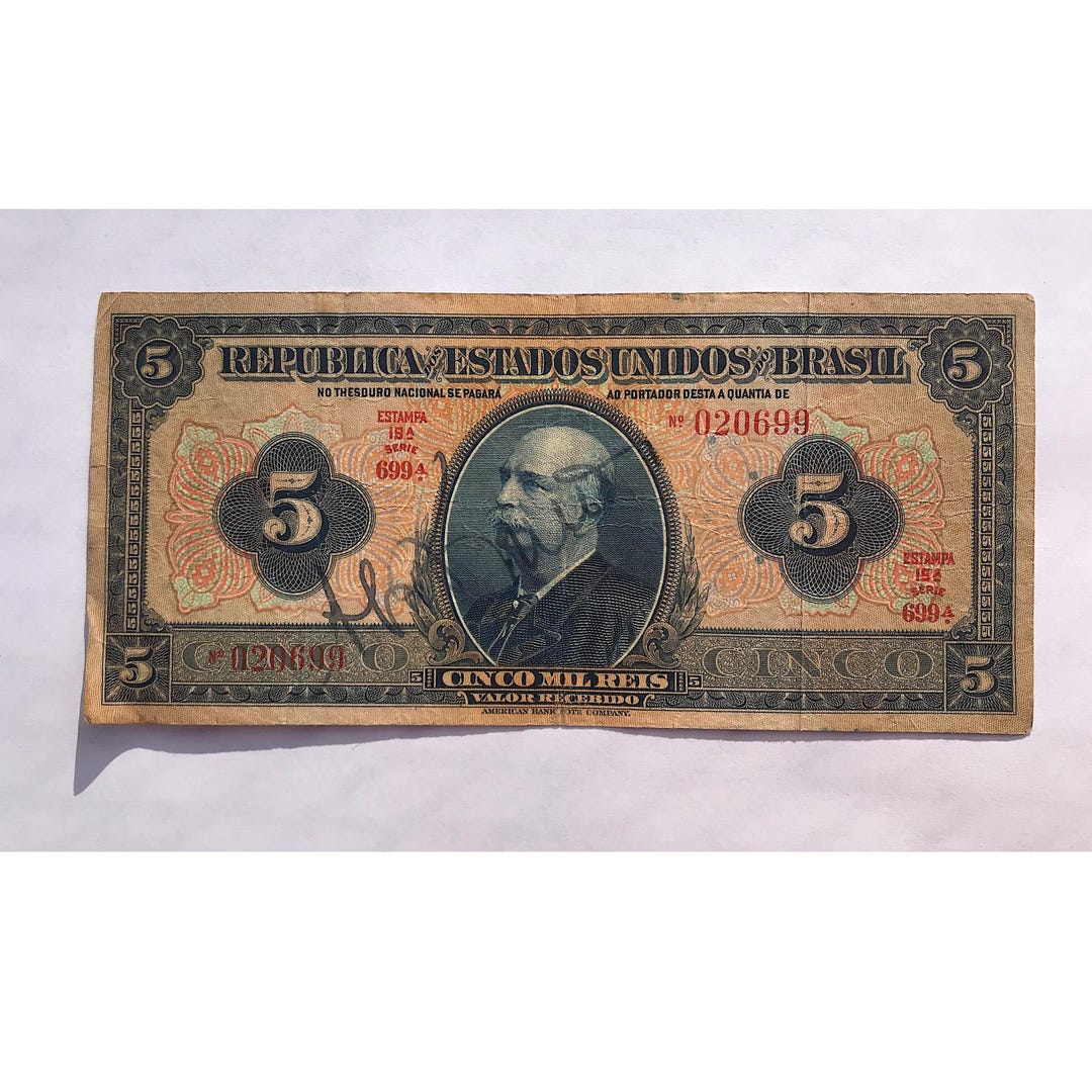 Brazil Bank Note 5 Cinco Mil Reis 1925 - Etsy