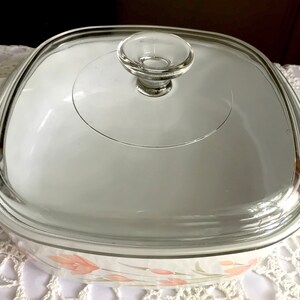 Corning Pyrex Peach Floral A 2 B Two Quart Casserole and Lid - Etsy