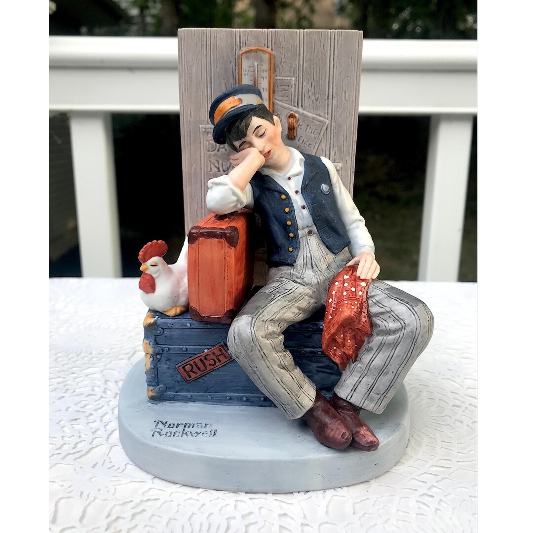 Norman Rockwell Asleep on the Job Porcelain Figurine September 1980 - Etsy