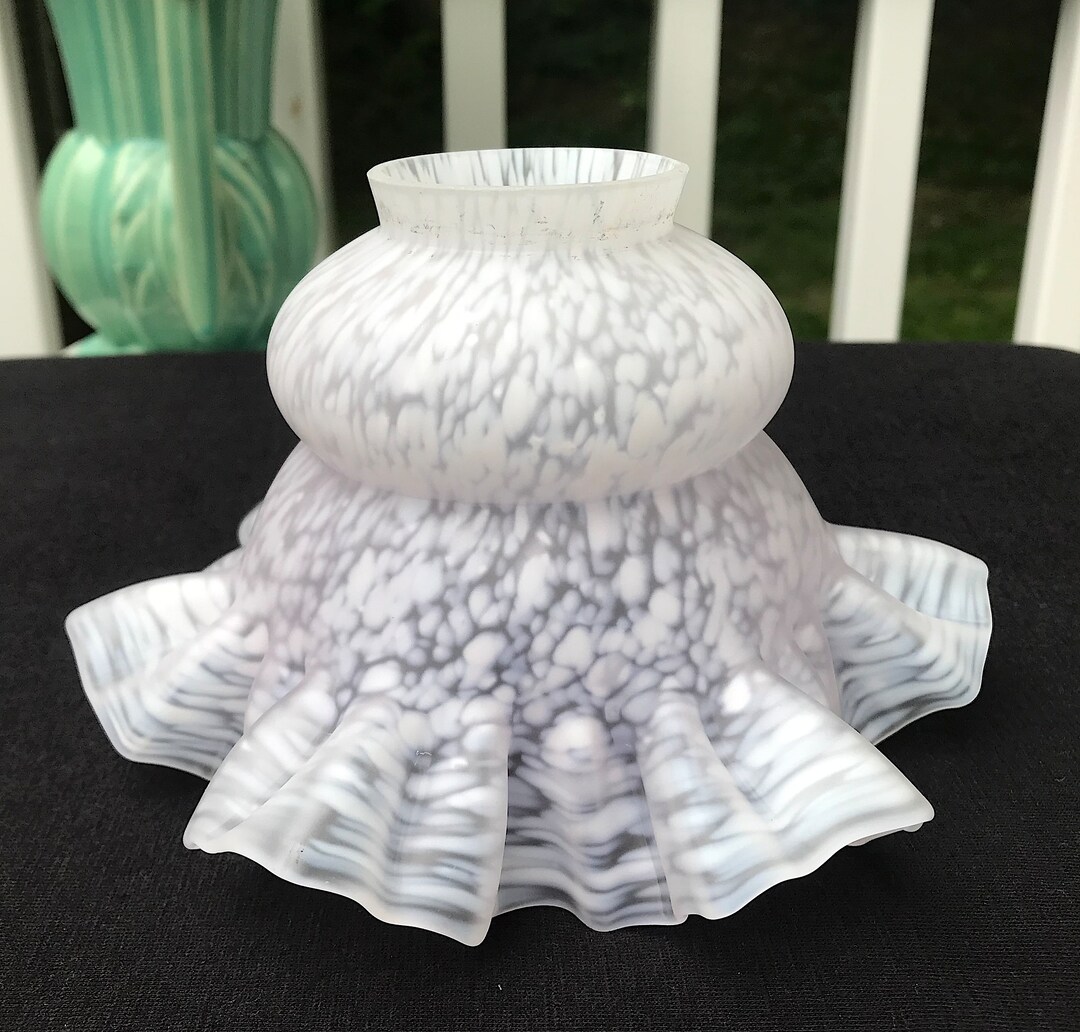 White Satin Splatter Glass Small Lamp Globe Shade 2" Fitter - Etsy