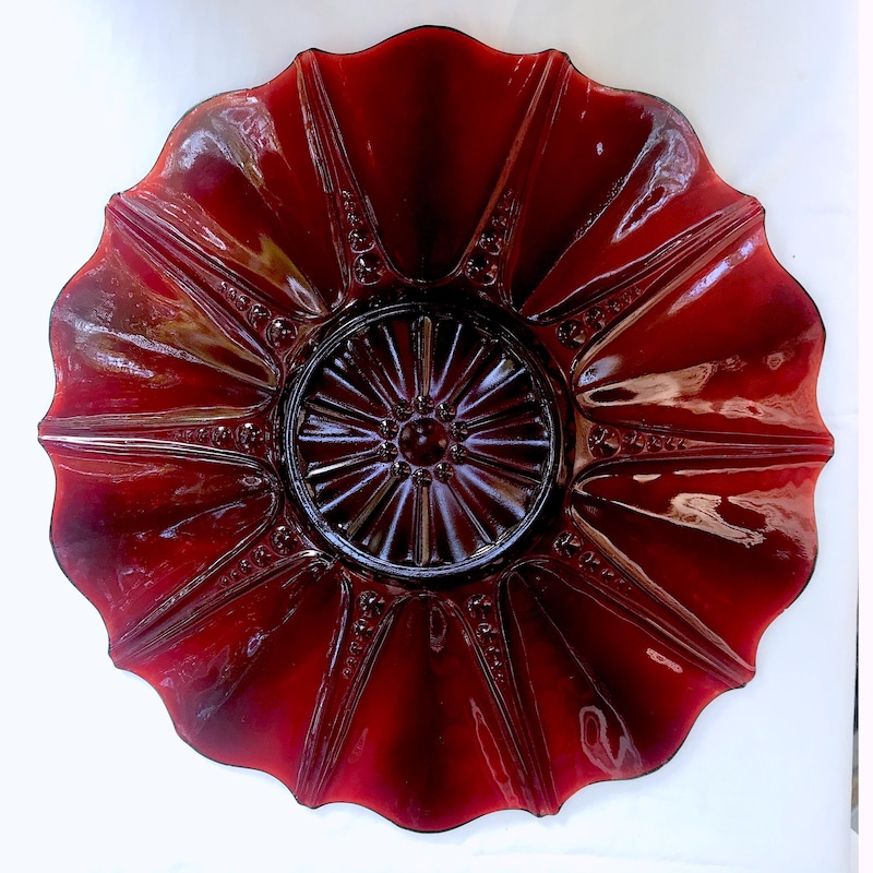 Ruby Glass Platter - Etsy