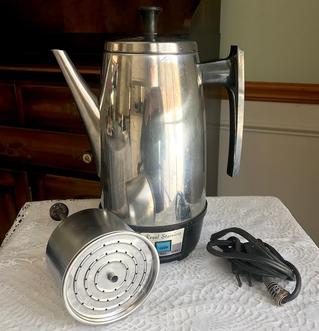 Royal Stainless 10 Cup Electric Percolator Coffee Pot Cory Corporation ...
