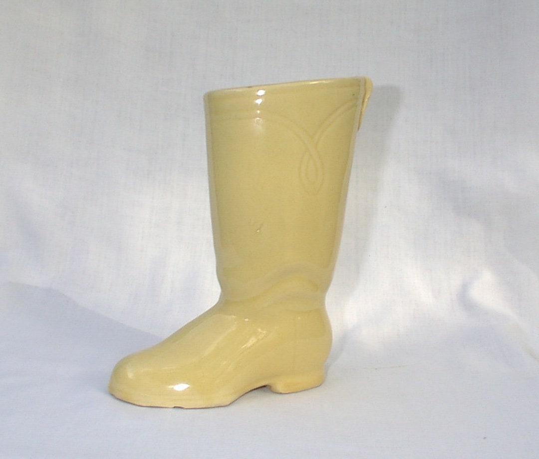 Shawnee Pottery Yellow Military Boot Planter Vase Flower Pot - Etsy
