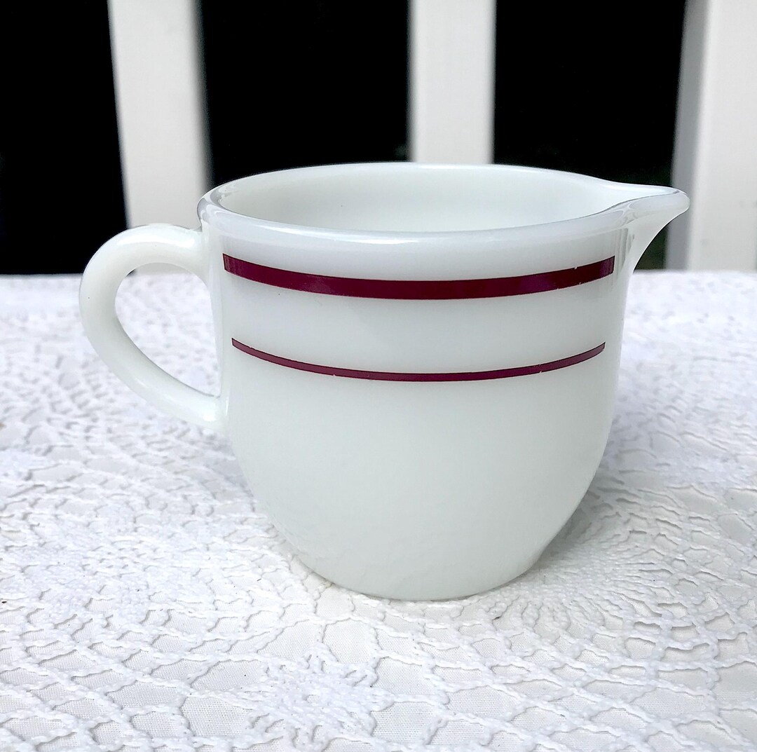 Pyrex Corning Decor Creamer Red Stripes Bands - Etsy