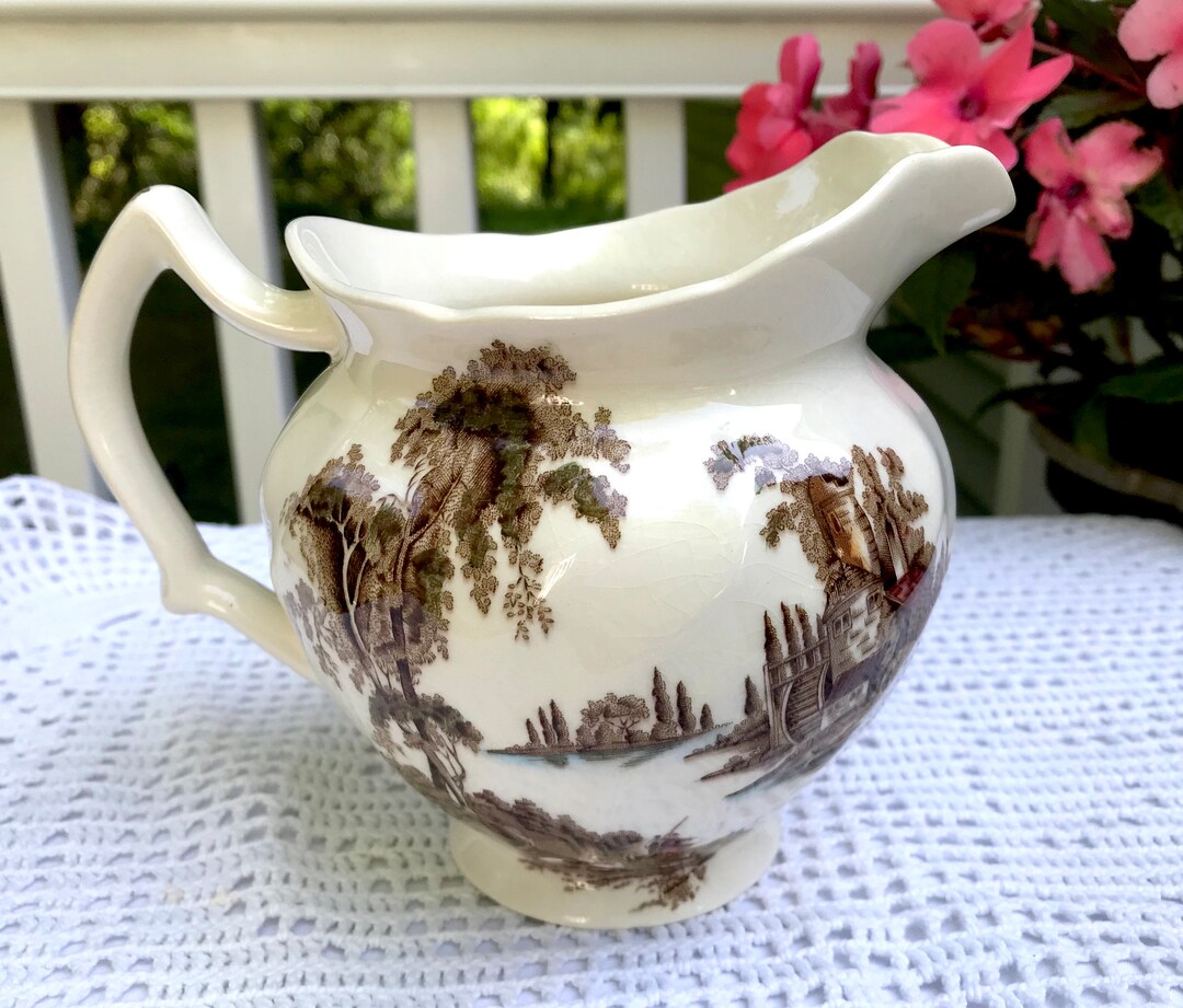 Johnson Brothers Bros the Old Mill Brown Multicolor Pitcher 5 - Etsy