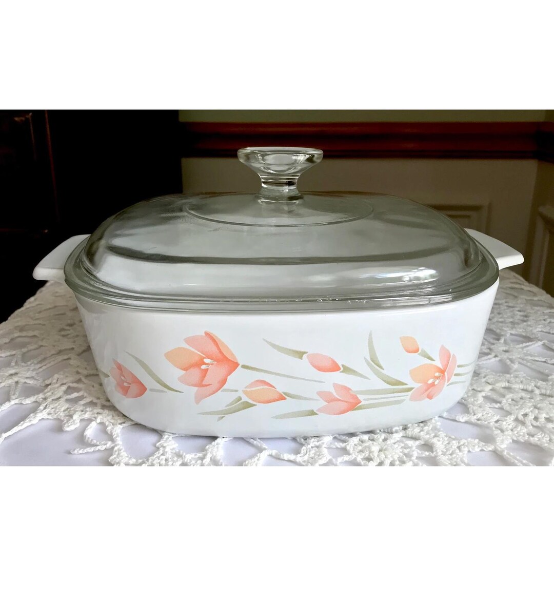 Corning Pyrex Peach Floral A 2 B Two Quart Casserole and Lid - Etsy