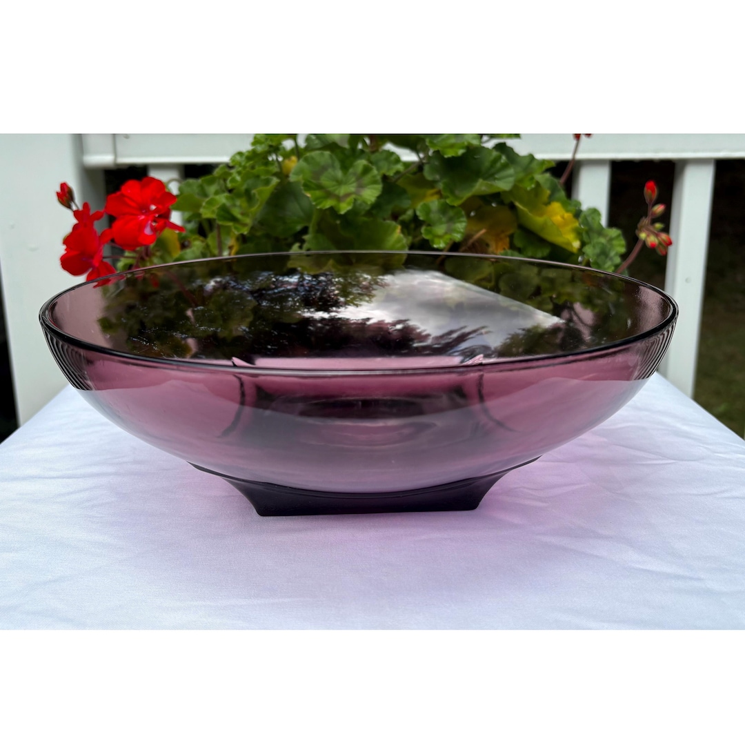 Hazel Atlas Vintage Moroccan Amethyst Large 10 3/4 Inch Salad Serving ...