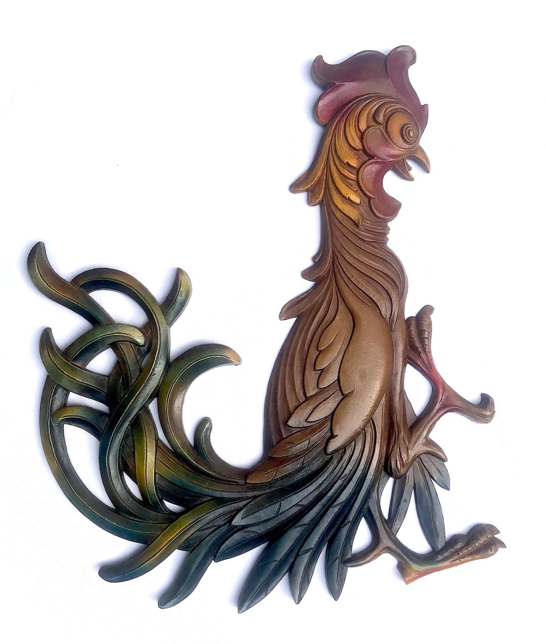 Vintage Syroco Rooster Fighting Attacking Cock Wall Hanging - Etsy