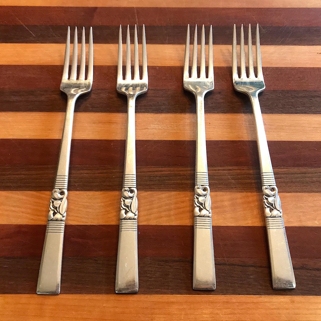 Morning Star Silverplate FOUR Forks Oneida Community Silver Plate 3 ...