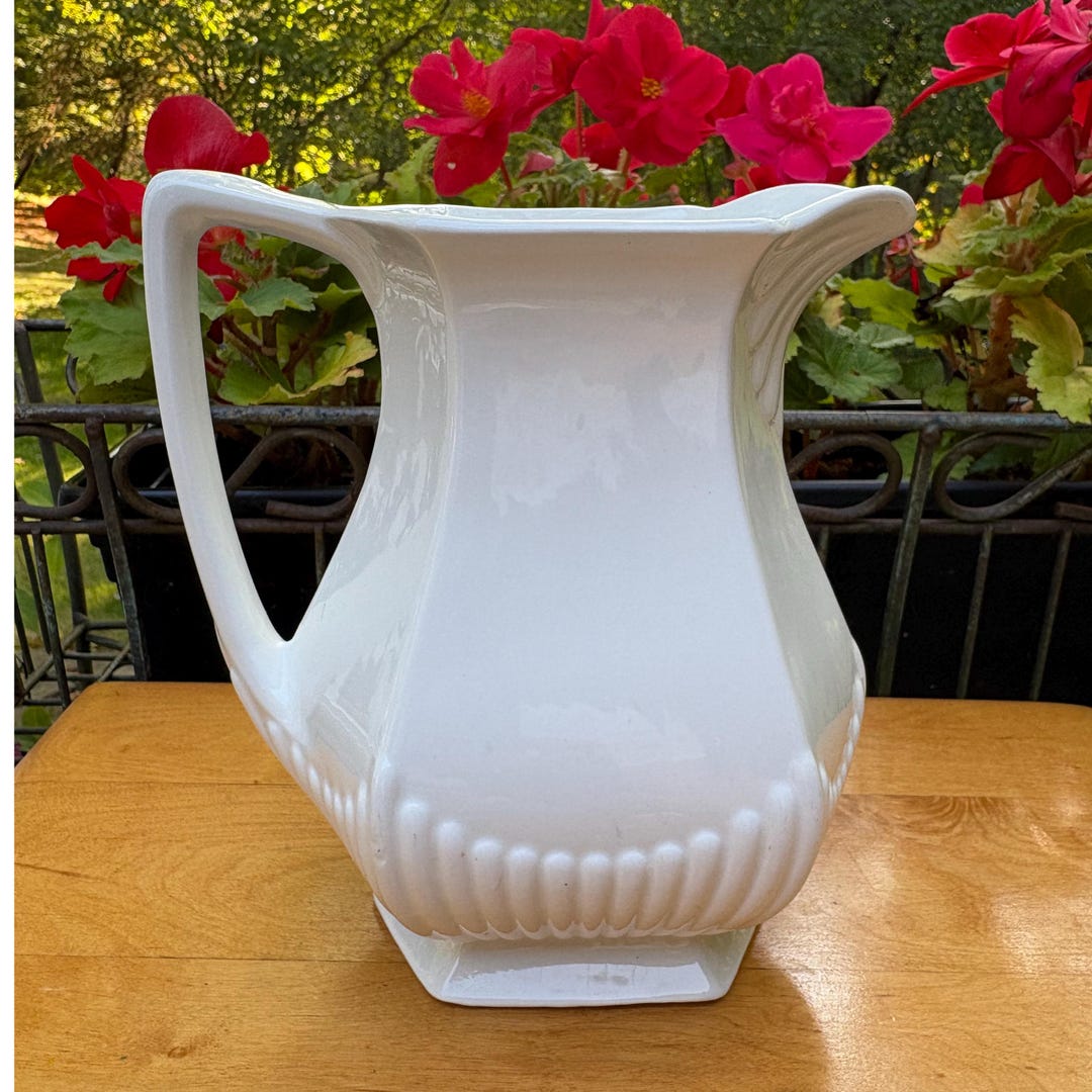 Wm Adams & Sons Empress Jug Pitcher 48 Ounces English Ironstone White ...