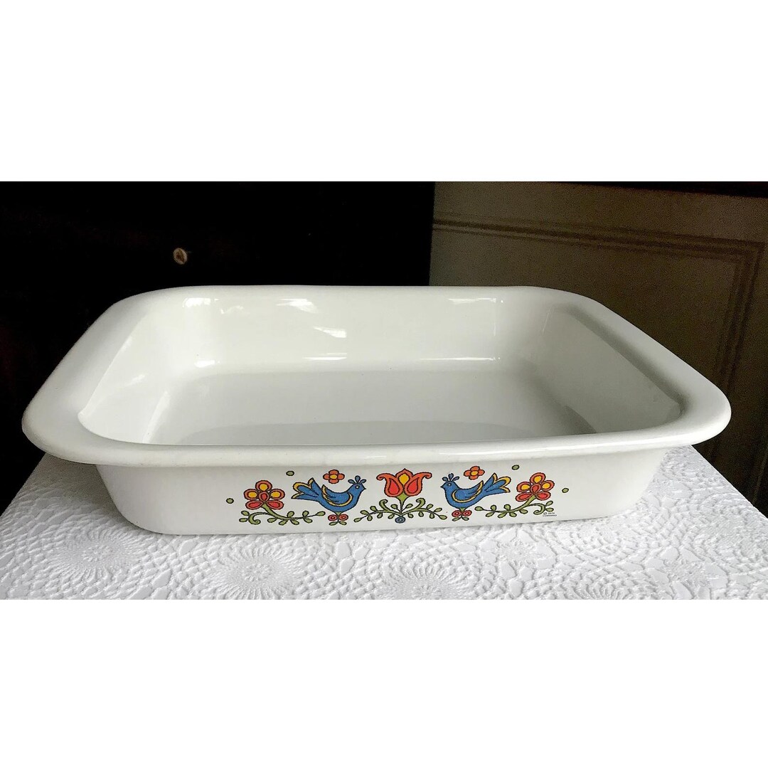 Pyrex Corning A 21 Country Festival Friendship Baking Pan Casserole 12 ...