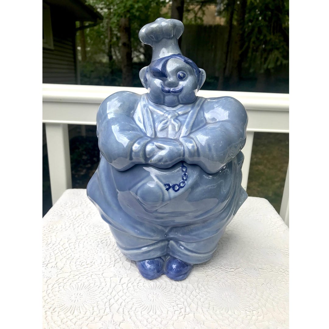 Red Wing Chef Piere Dusty Blue Cookie Jar Excellent Condition - Etsy
