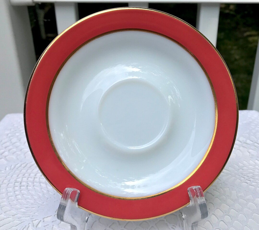 Pyrex Flamingo Pink and Gold Band 6 1/8" Saucers 4 Available - Etsy