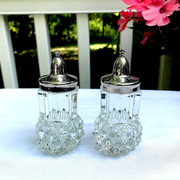 Vintage Cut Crystal Salt and Pepper Shakers - Etsy