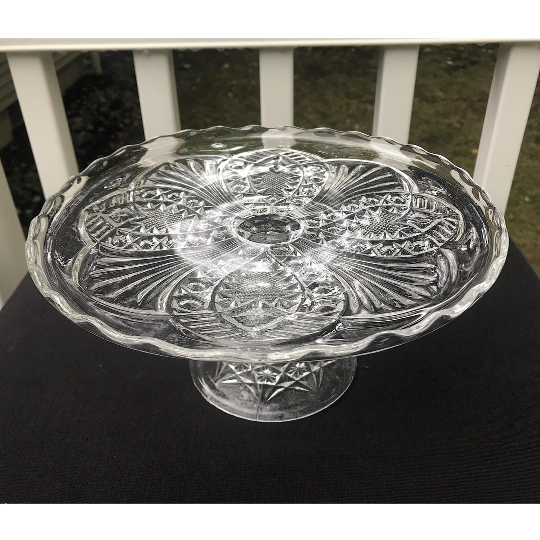 Style Madora Clear Glass Cake Dessert Stand Bryce Higbee and Co Early ...