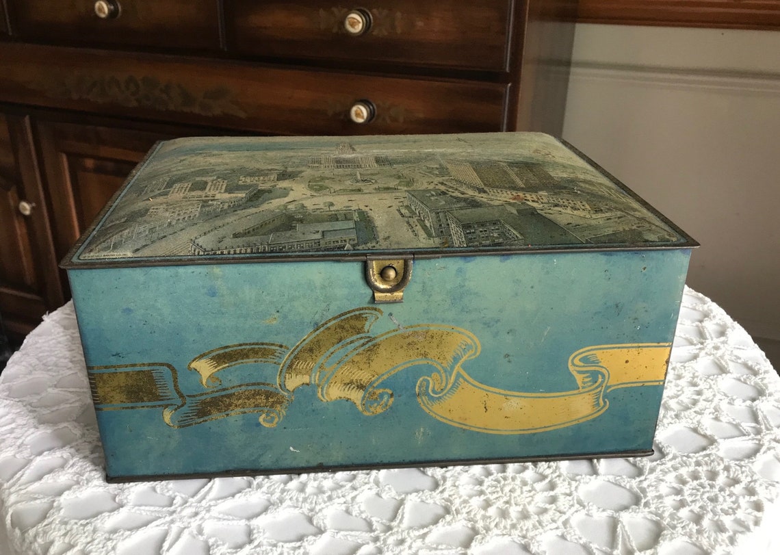 Vintage Hall Baking Company Metal Box Niagara Square Buffalo - Etsy