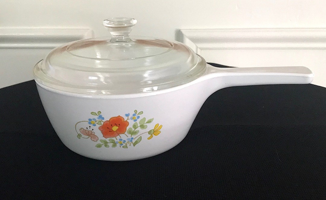 Corning Ware Pyrex Wildflower Spring Bouquet P 82 B Sauce Pan Pot and ...