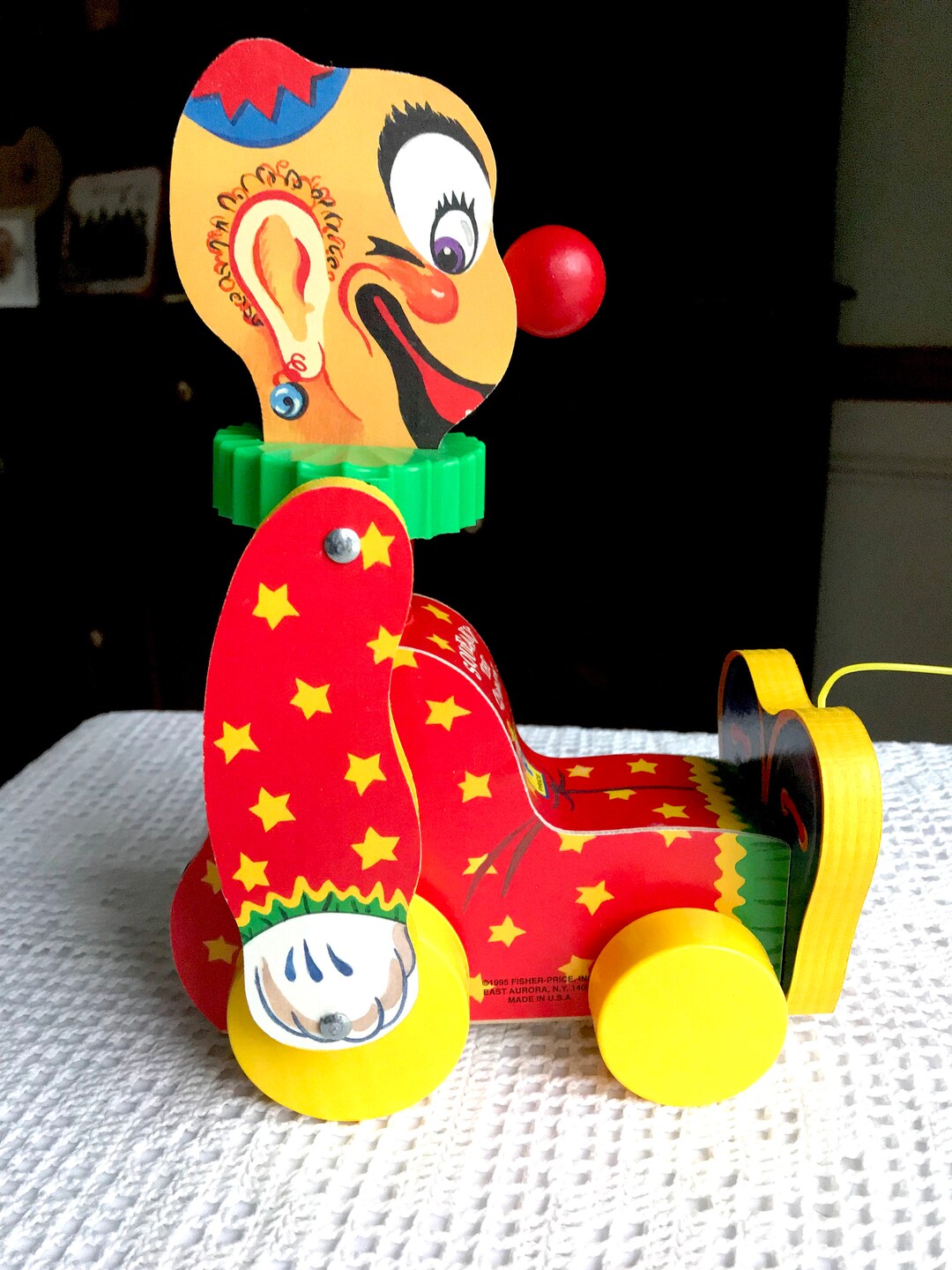 Fisher Price 76593 Squeaky the Clown 1995 Pull Toy Reproduction of 1958 ...