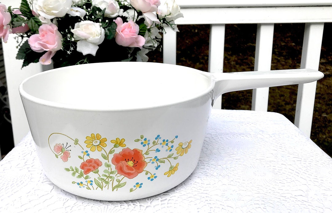 Corning Ware Pyrex Wildflower Spring Bouquet N 2 1/2 B Sauce Pan Pot ...
