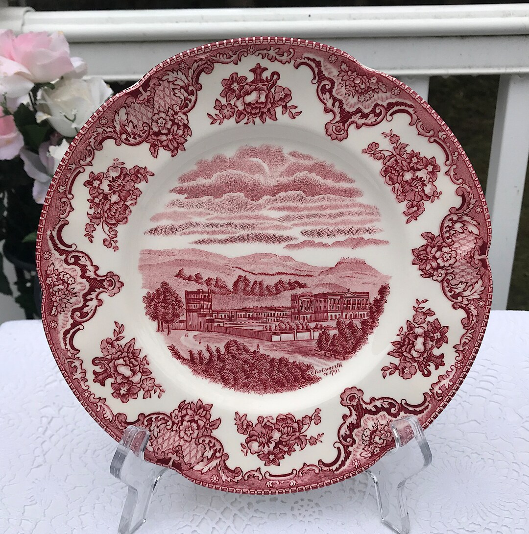 Old Britain Castles 8 Salad Plates Johnson Brothers Chatsworth in 1792 ...