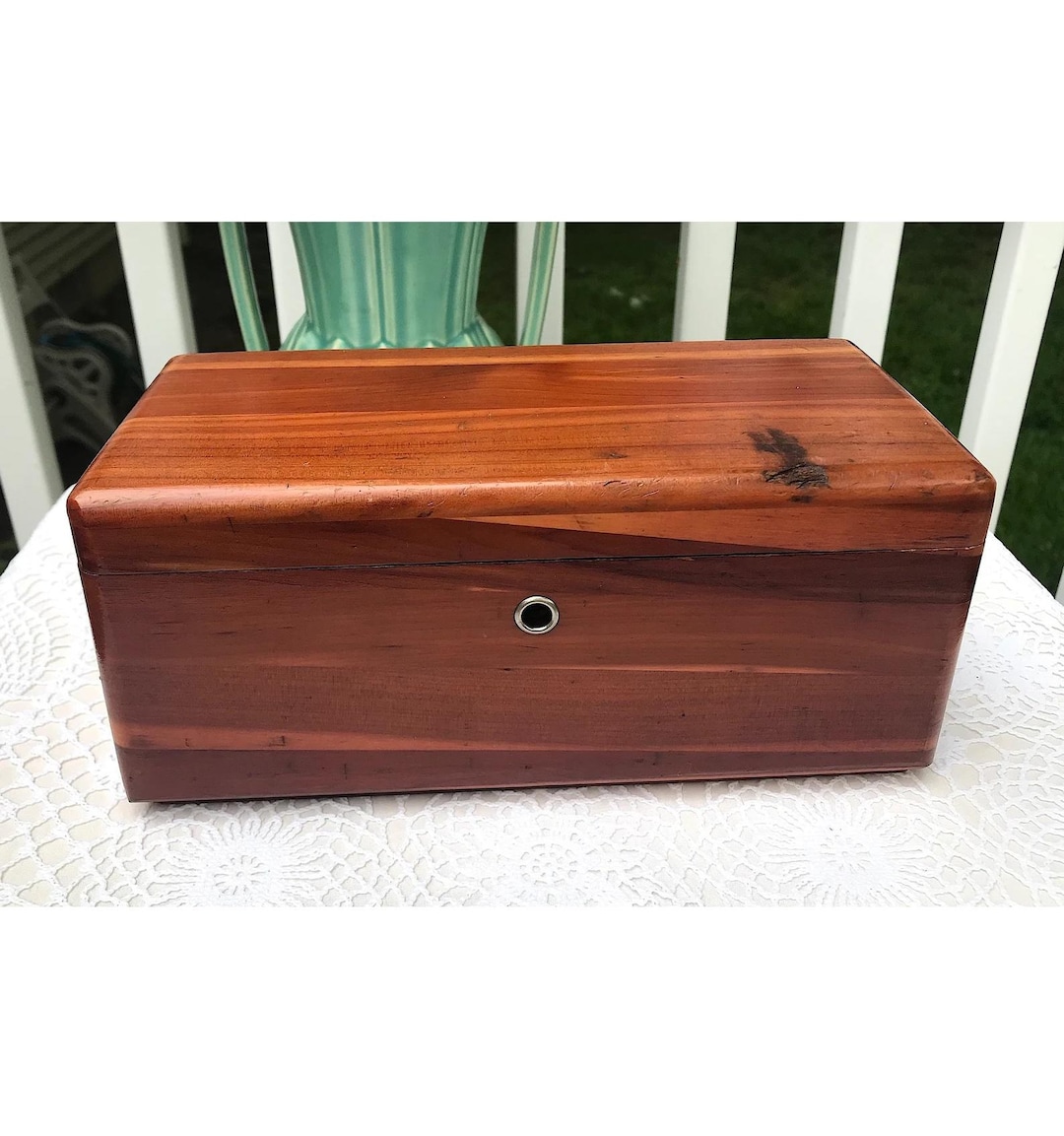 Vintage Lane Cedar Trinket Jewelry Box Chest Salesman Sample Pies ...