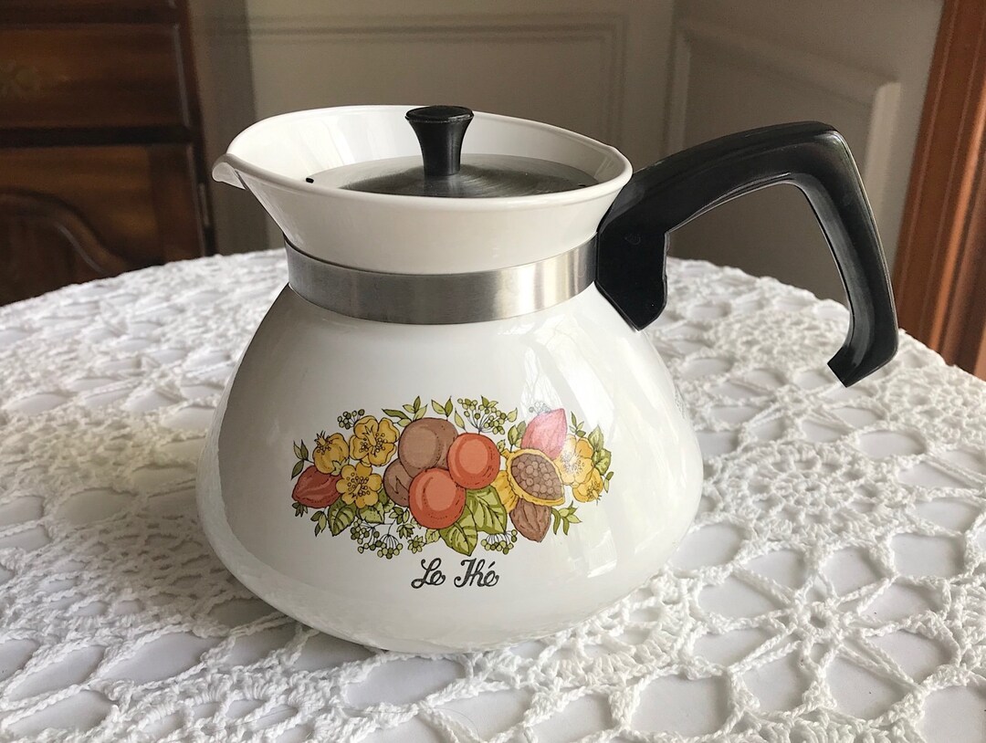 Corning Pyrex Spice of Life 6 Six Cup Coffee Maker Pot and Lid Le the P ...