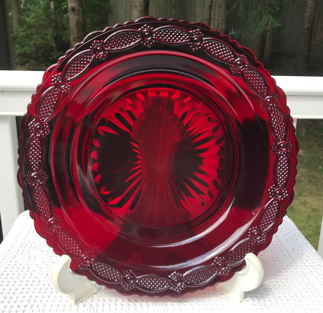 Cape Cod 1876 by Avon Ruby Red Pie Plate Dish - Etsy