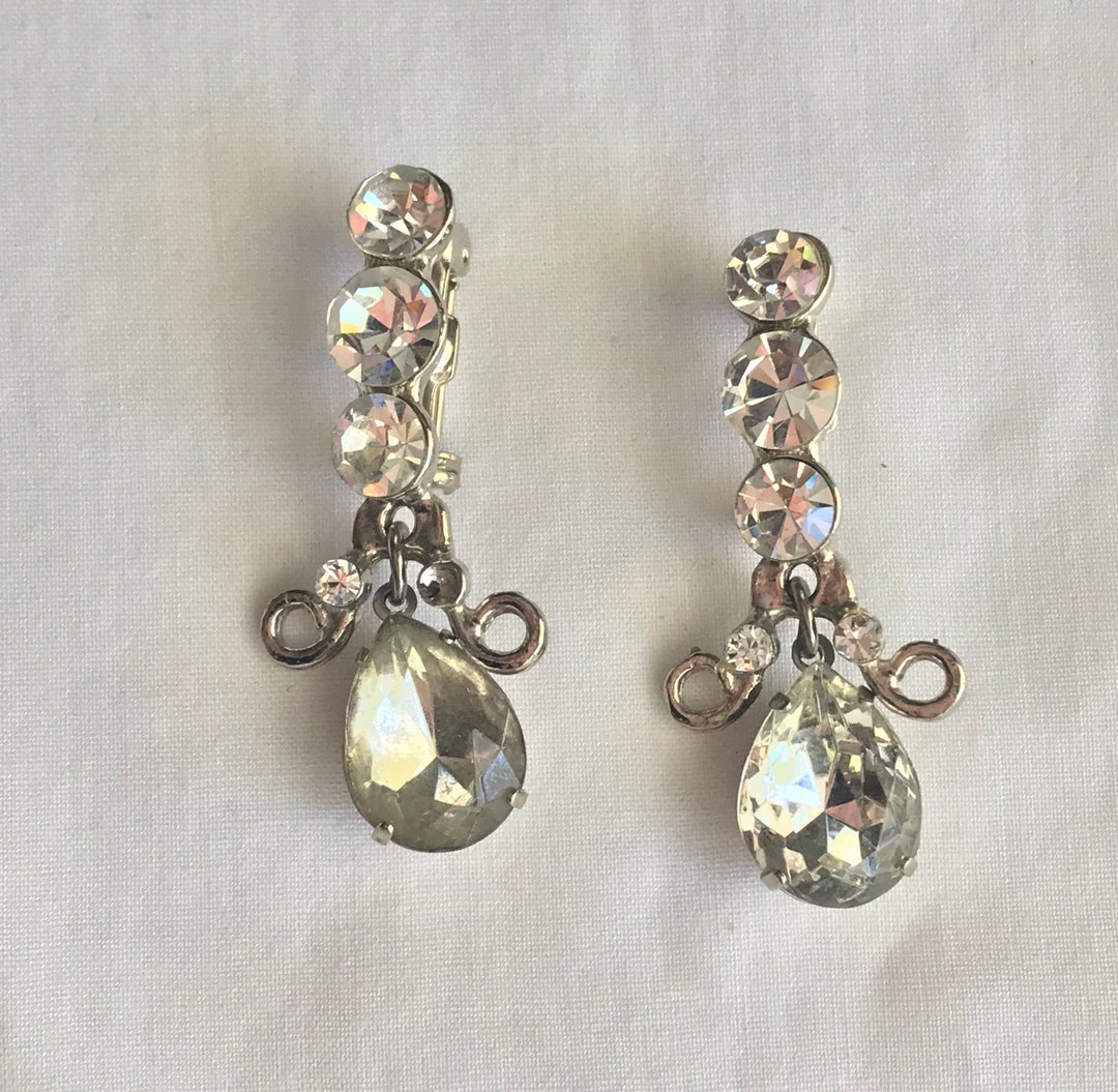 Set of TWO Vintage Rhinestone Teardrop Pins Jewelry - Etsy
