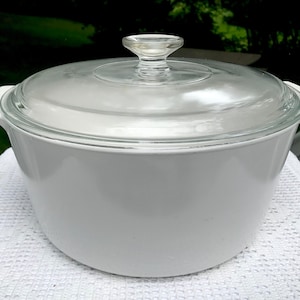 Corning Ware Pyrex Just White Round Range Topper Rangetopper Casserole ...
