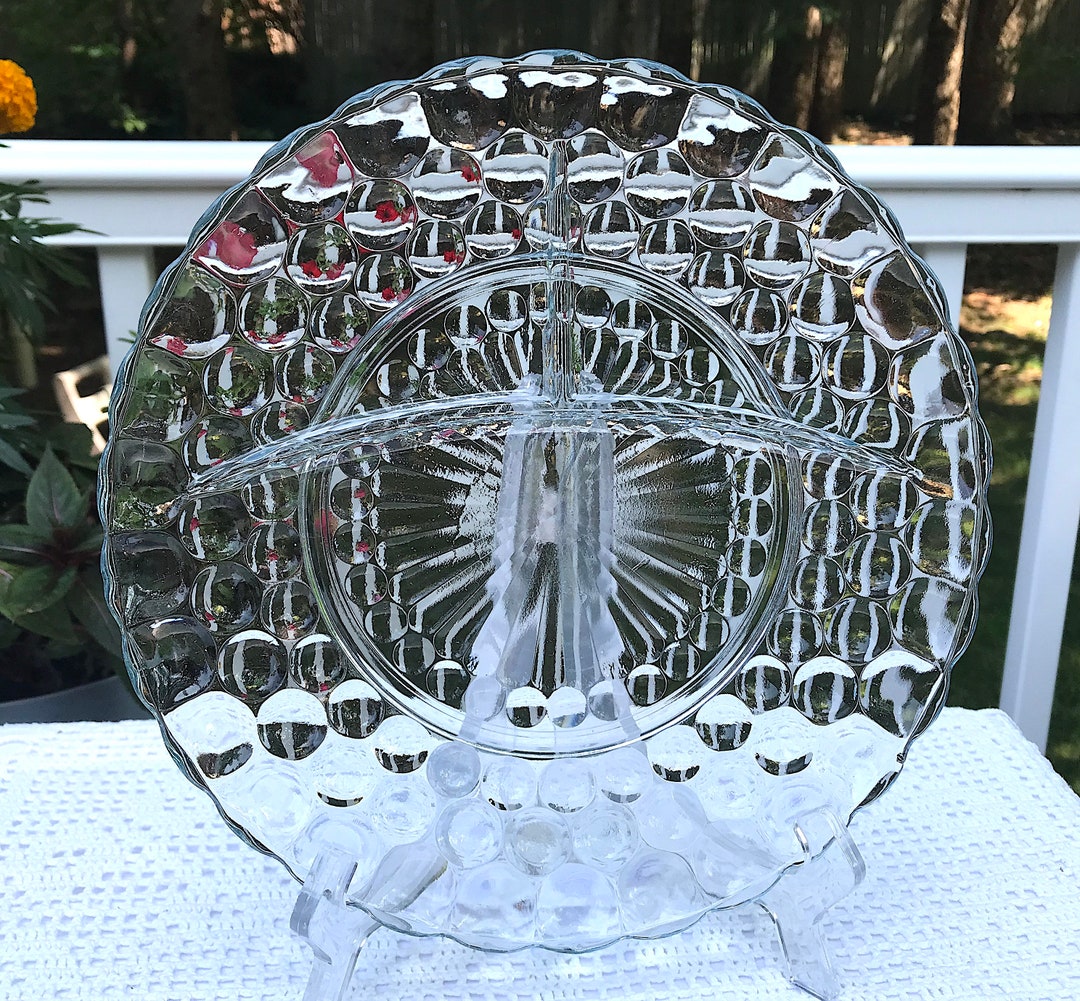 Blue Bubble Light Blue Grill Divided Plates 1940 - 1965 Anchor Hocking ...