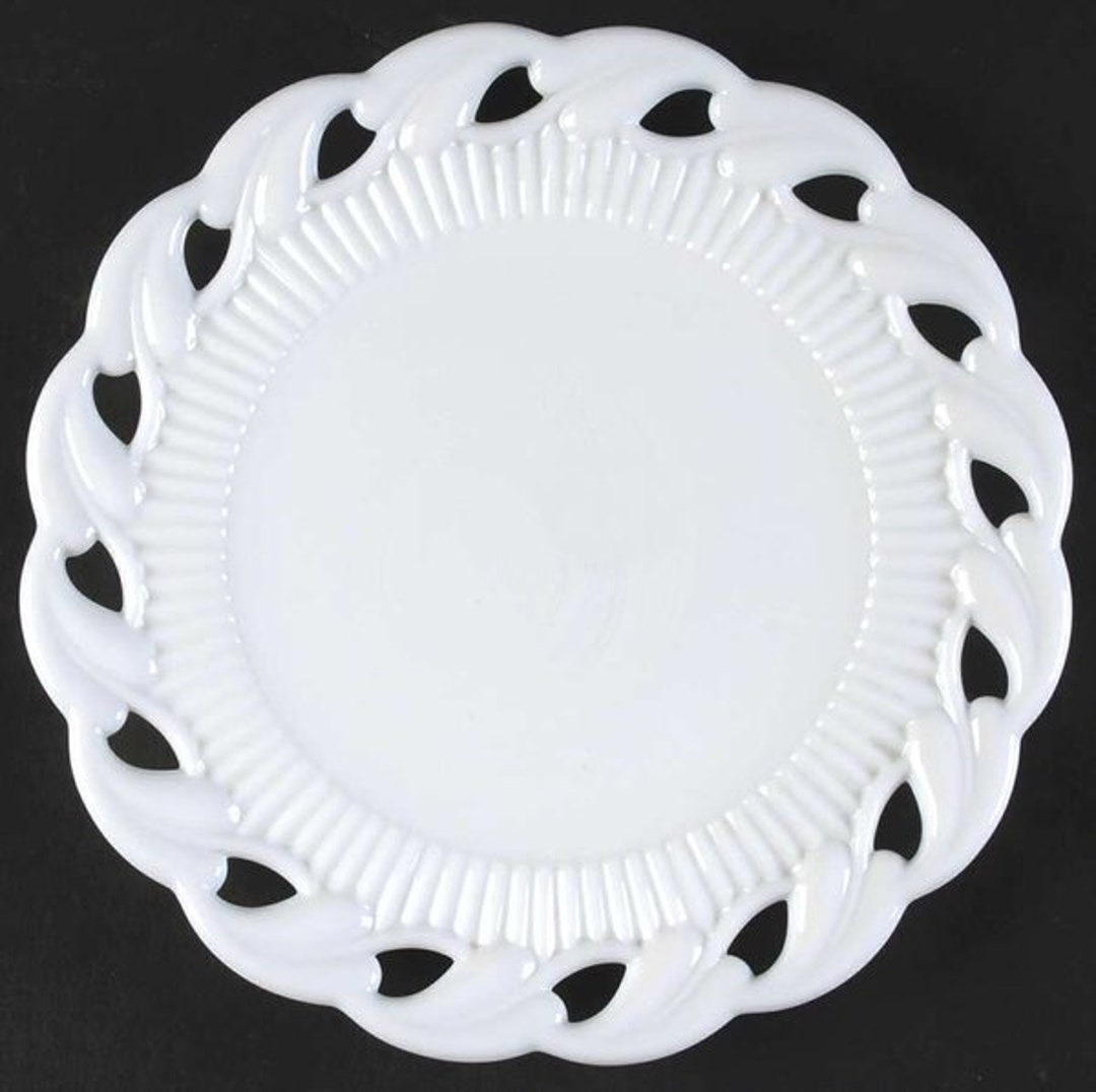 Set of SIX Fostoria Wistar Betsy Ross Ivy Leaves 8 1/4" Salad Dessert ...