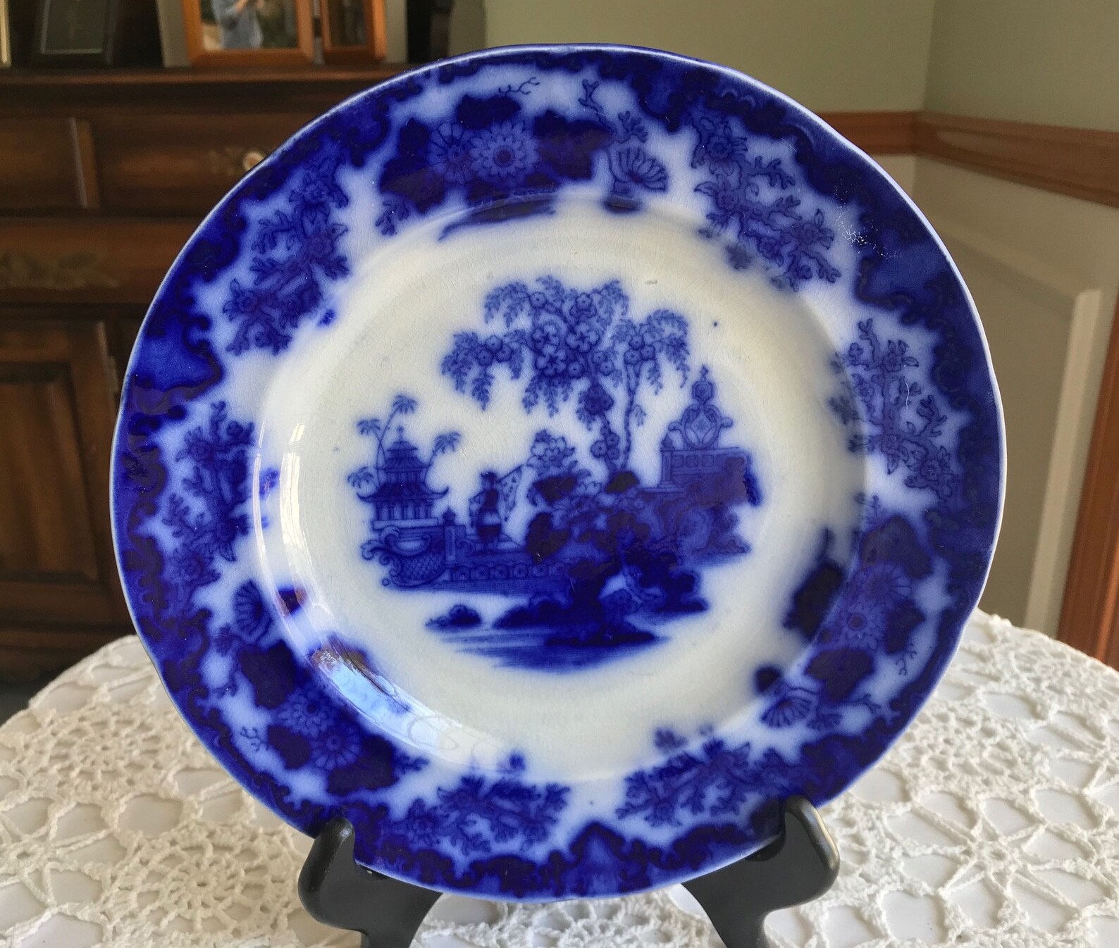 Flow Blue Plate Scinde 9 Scalloped John & George Alcock - Etsy