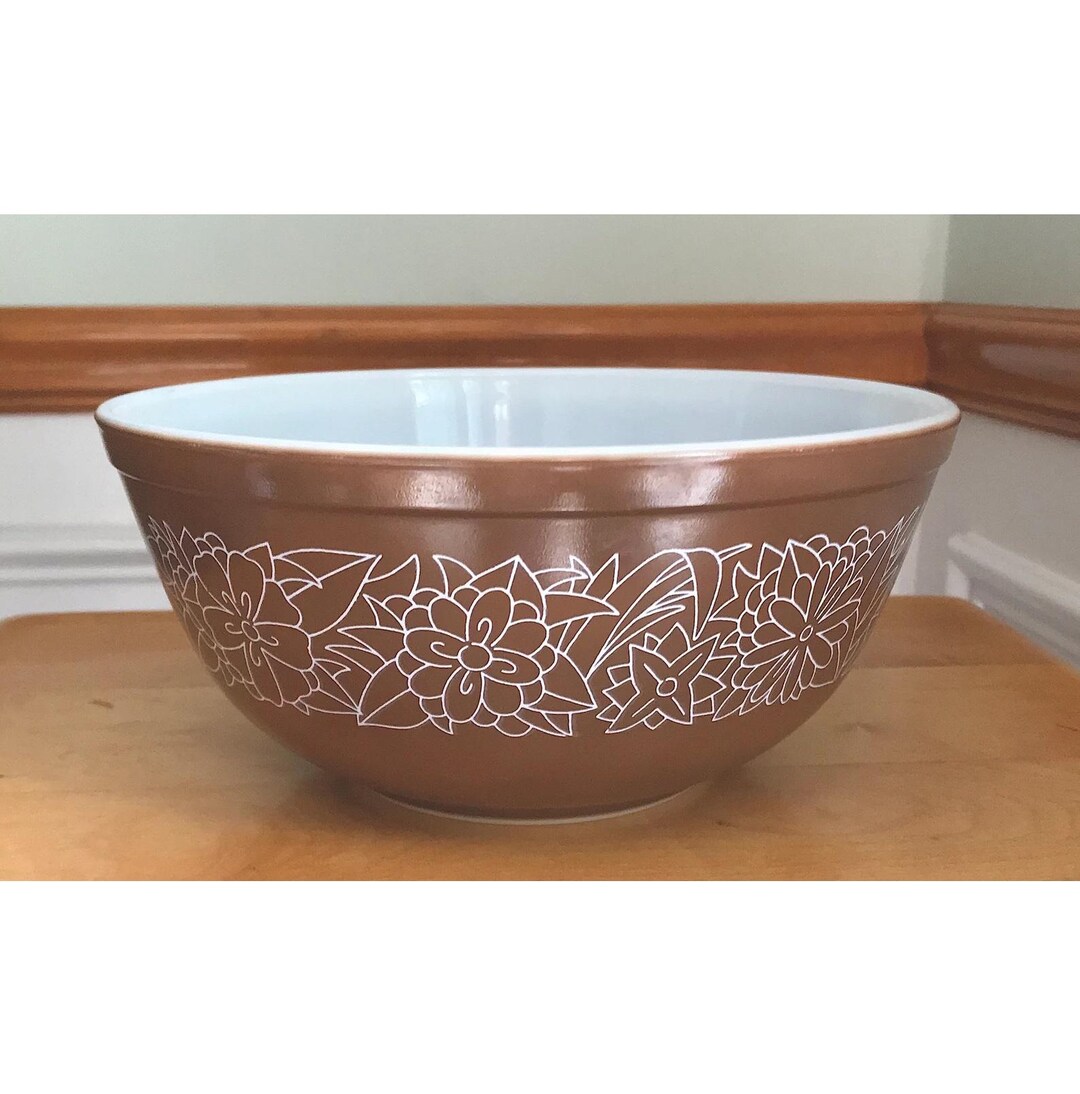 Vintage Pyrex Woodland 403 Mixing Nesting Kitchen Bowl Brown 2.5 Liter ...