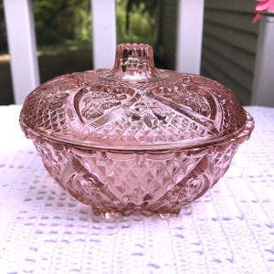 Mid Century Pink Candy Powder Vanity Dish Hearts and Flowers - Etsy