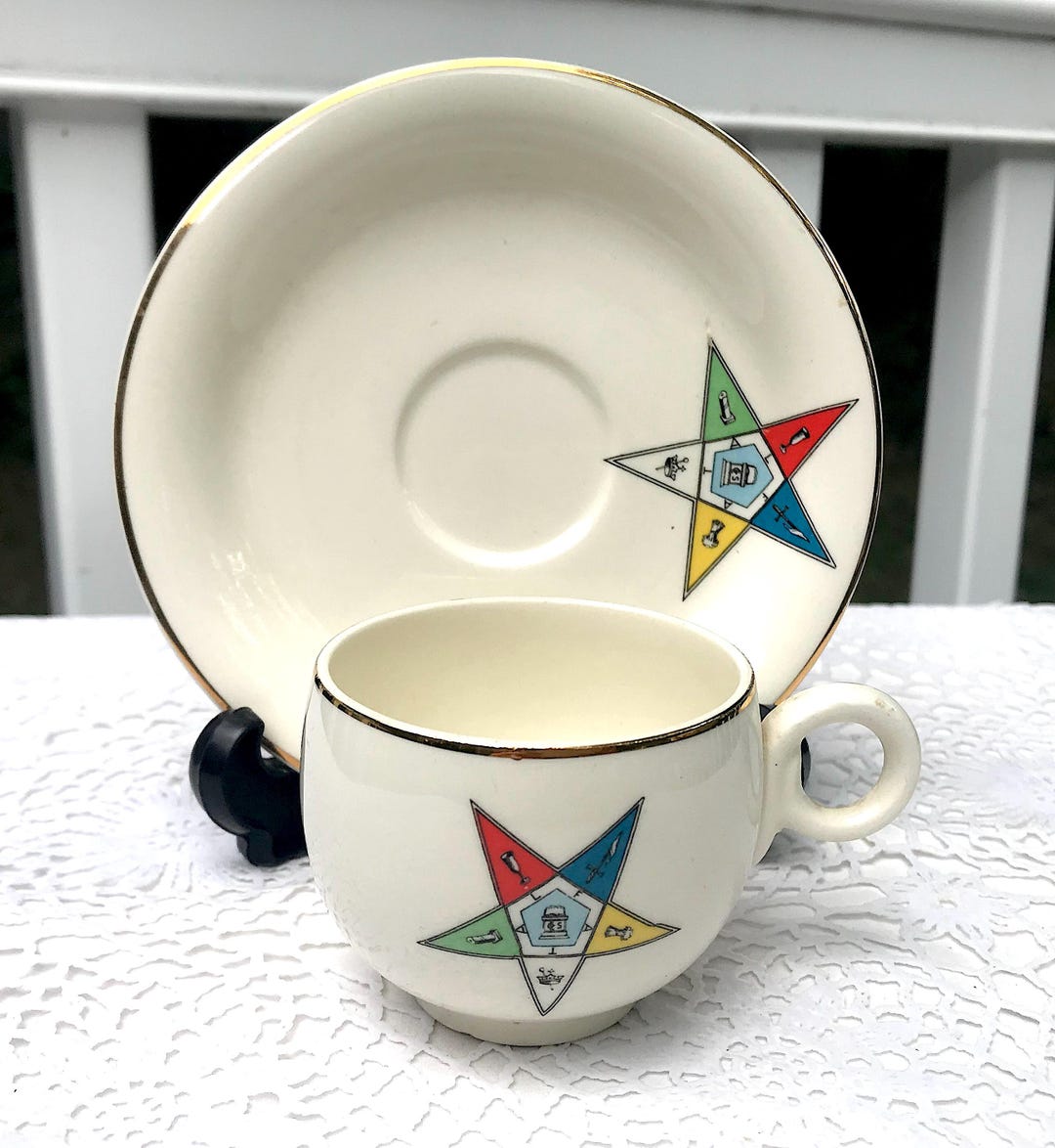 Order of the Eastern Star Masonic Masons Demi Tasse Cup and Saucer ...