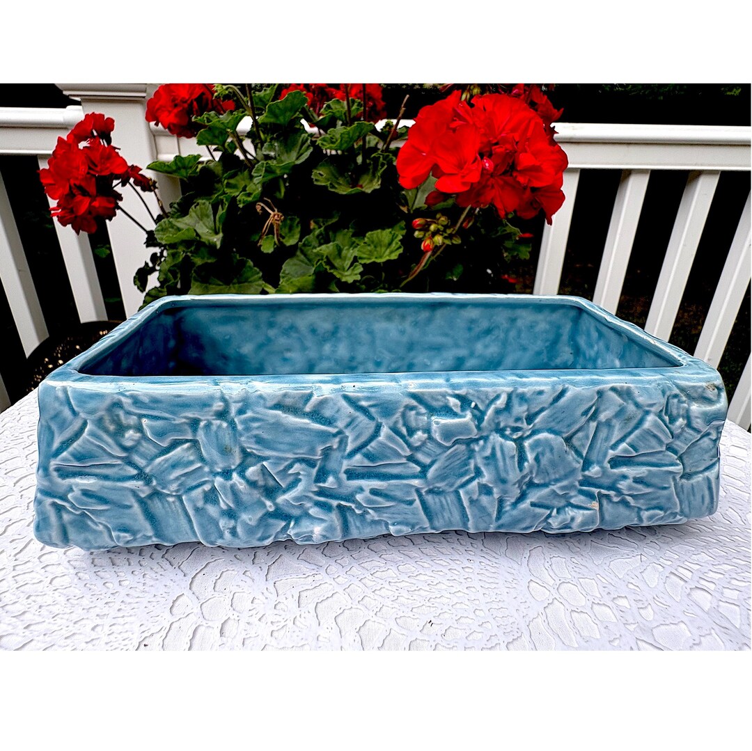 Inarco Blue Flower Planter Pot Great Condition - Etsy