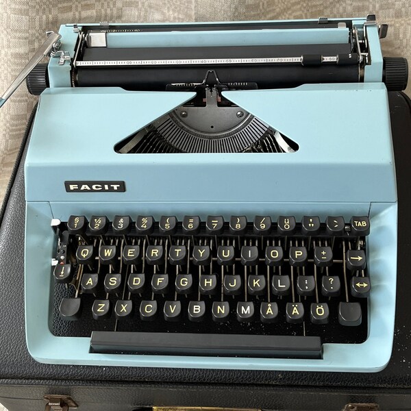 Blue Typewriter - Etsy