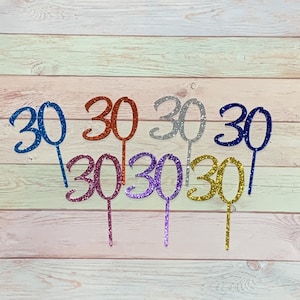 30 Cake Topper, 30th, Thirty, Happy 30th, 30 Birthday Cake Topper ...