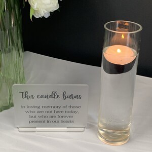 Wedding Memorial Sign, This Candle Burns, in Loving Memory, Acrylic ...