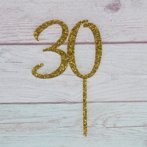 30 Cake Topper, 30th, Thirty, Happy 30th, 30 Birthday Cake Topper ...