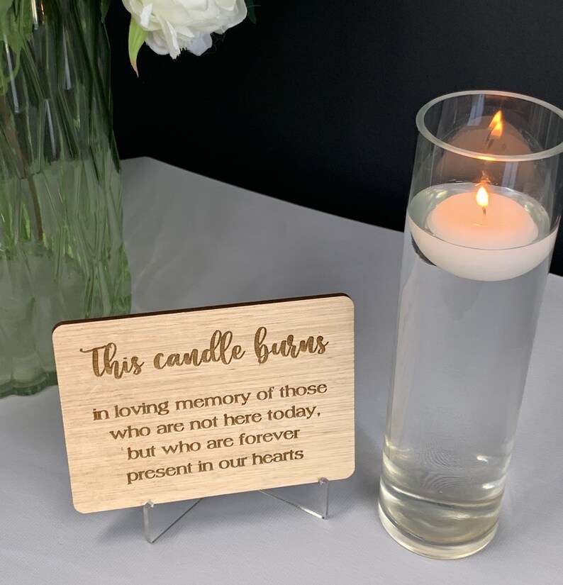 Wedding Memorial Sign, This Candle Burns, in Loving Memory, Acrylic ...