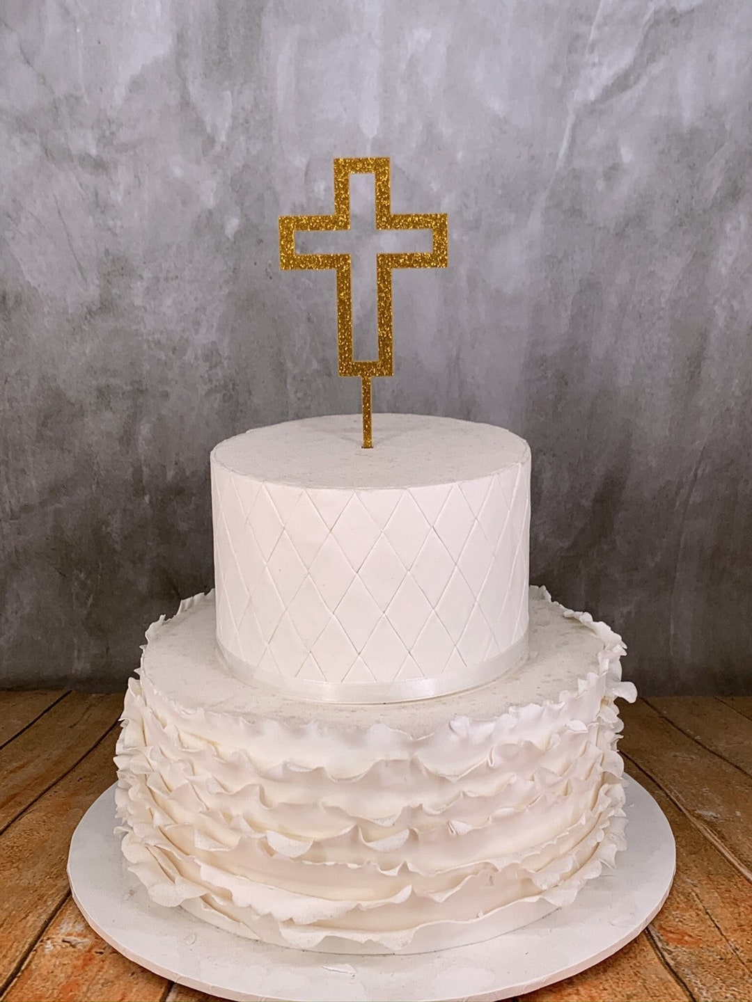 Cross Cake Topper. Baptism, Christening, Holy Communion Cake. Wooden or ...