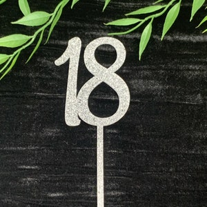 18 Cake Topper, Eighteen, 18th, 18th Birthday Cake Topper, Number 18 ...
