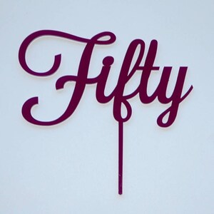 50 Fifty Birthday Cake Topper, 50th Birthday Cake Decor, 50th ...