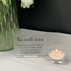 Wedding Memorial Sign, This Candle Burns, in Loving Memory, Acrylic ...