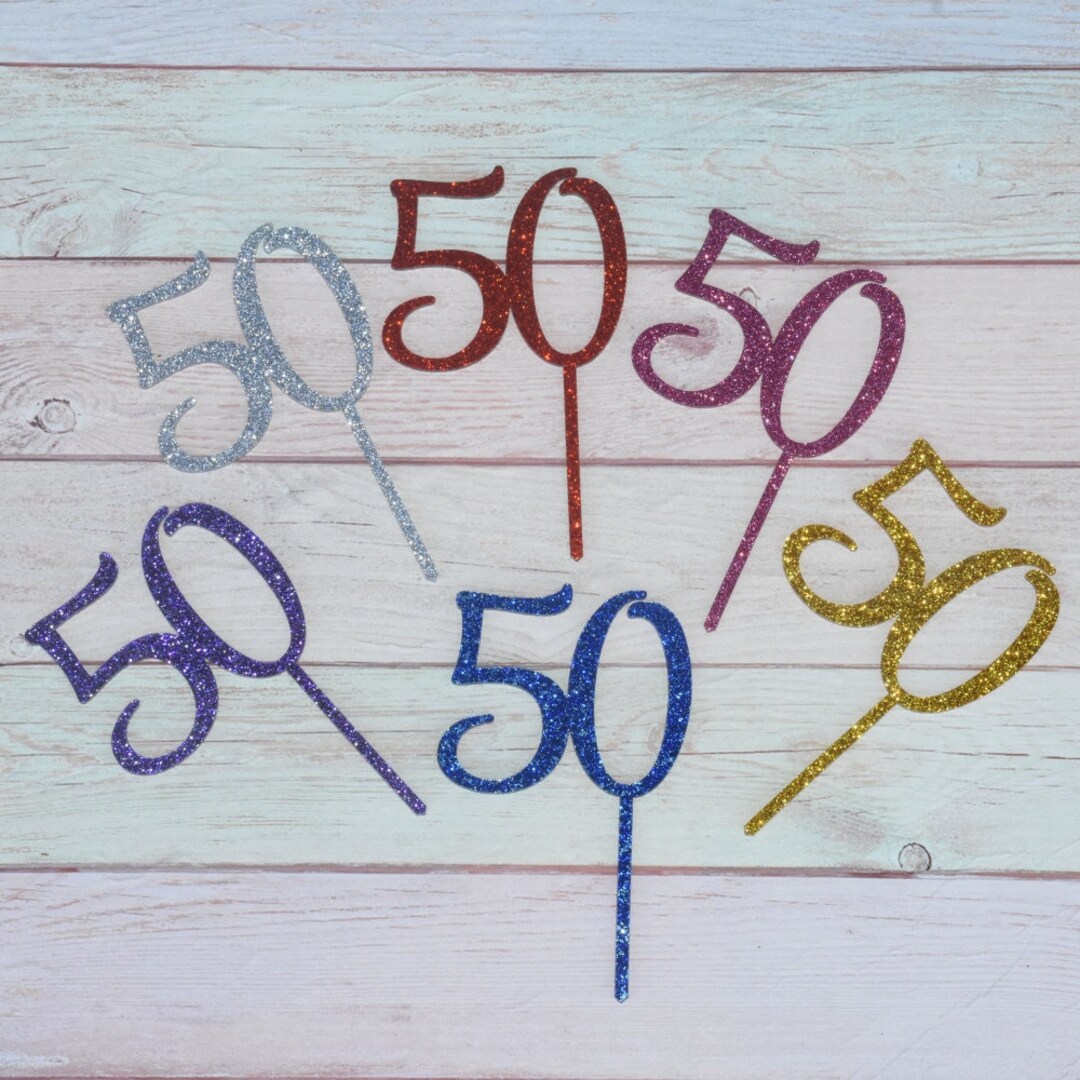 50 Cake Topper, 50th, Fifty, Happy 50th, 50 Birthday Cake Topper ...