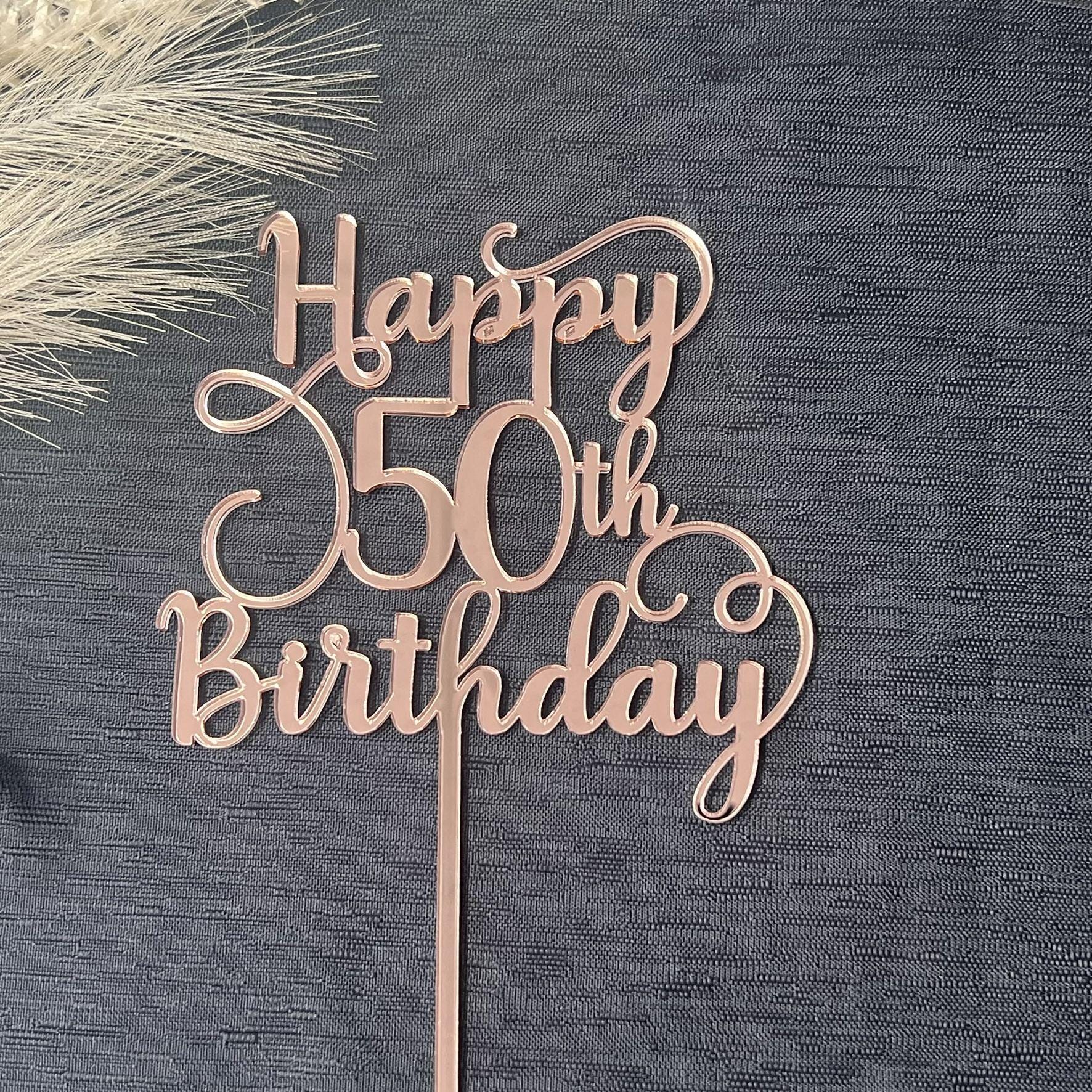 Happy 50th Birthday Cake Topper Fifty 50th Birthday 50, 50th Cake ...