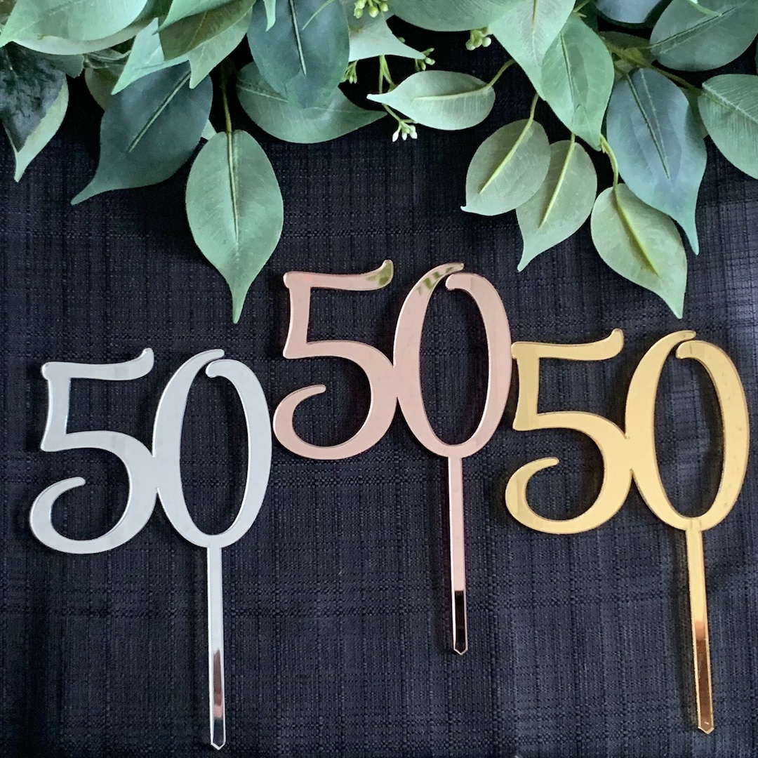 50 Cake Topper, 50th, Fifty, Happy 50th, 50 Birthday Cake Topper ...