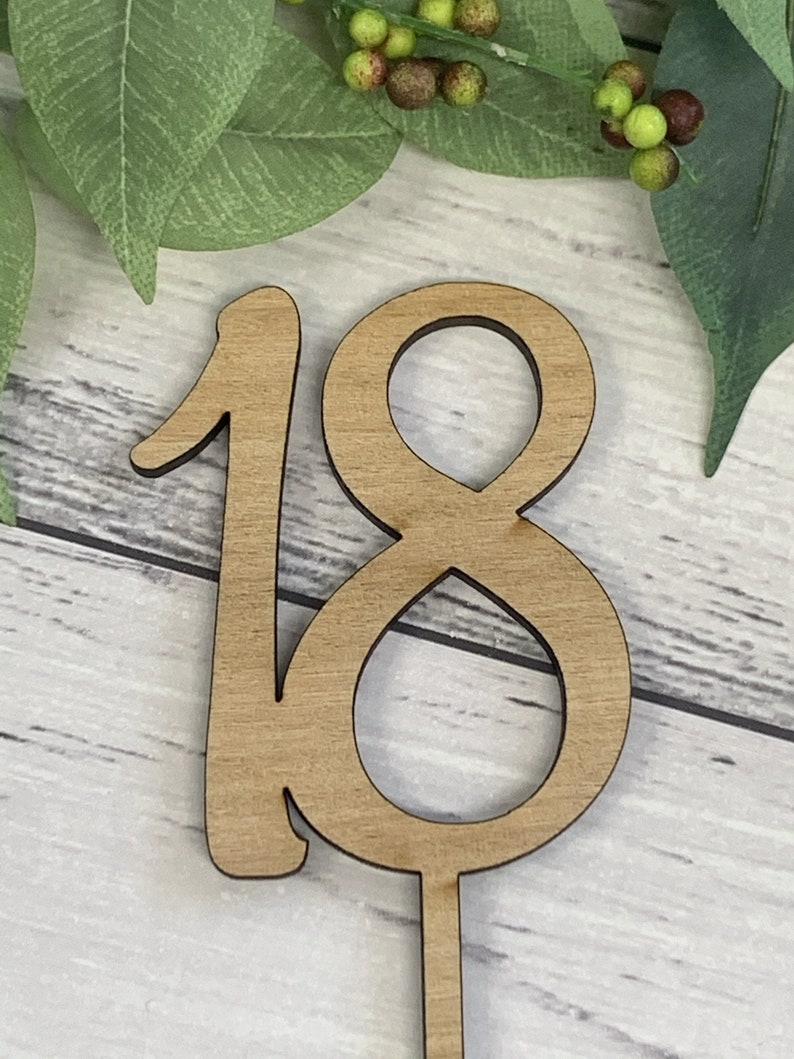 18 Cake Topper, Eighteen, 18th, 18th Birthday Cake Topper, Number 18 ...