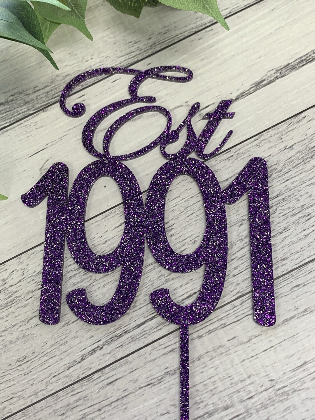 Est Cake Topper. Birthday | Anniversary Cake Topper| Year Topper| EST ...